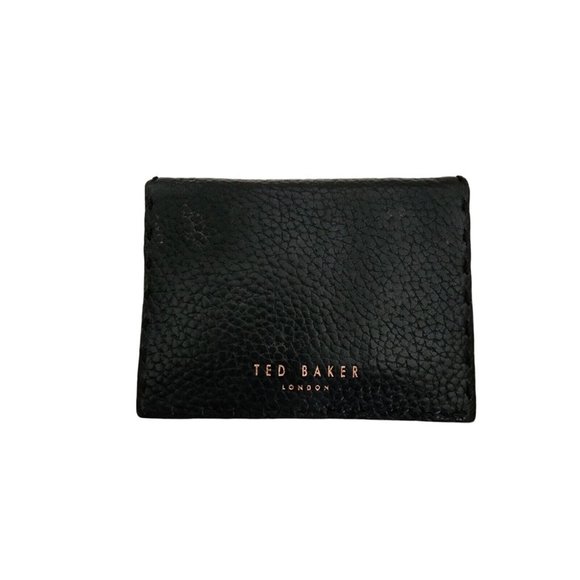 Ted Baker | Bags | Ted Baker Pebbled Leather Bi Fold Card Case Black ...